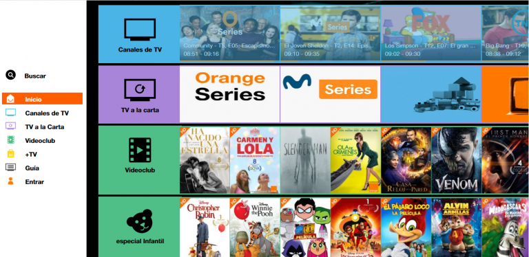Así se ve y así funciona la nueva interfaz de Orange TV en el ordenador